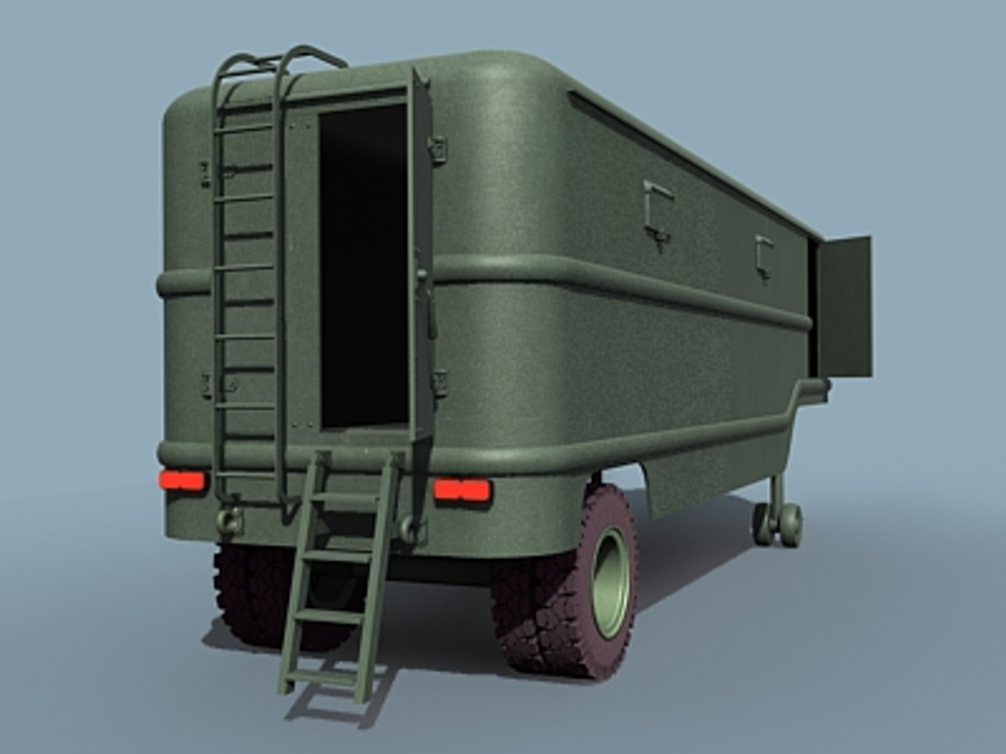 3d model soviet odaz trailer ural-375