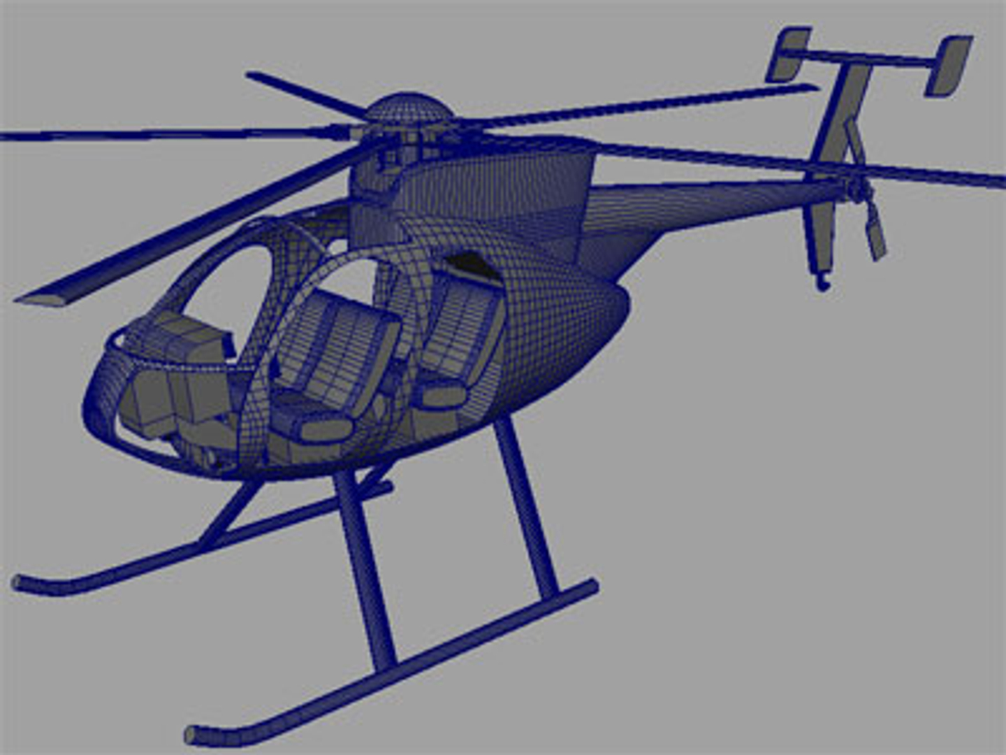 3d helicopter md500 md500e model