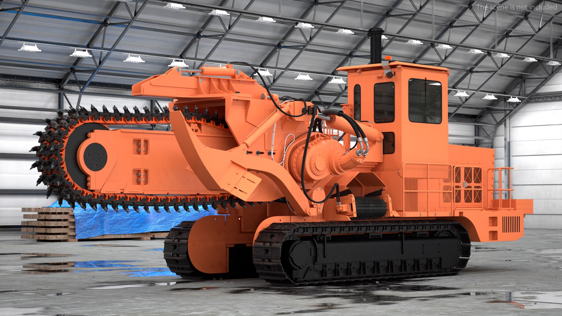 3D Model Trencher Chainsaw Machine Orange New - TurboSquid 2111475