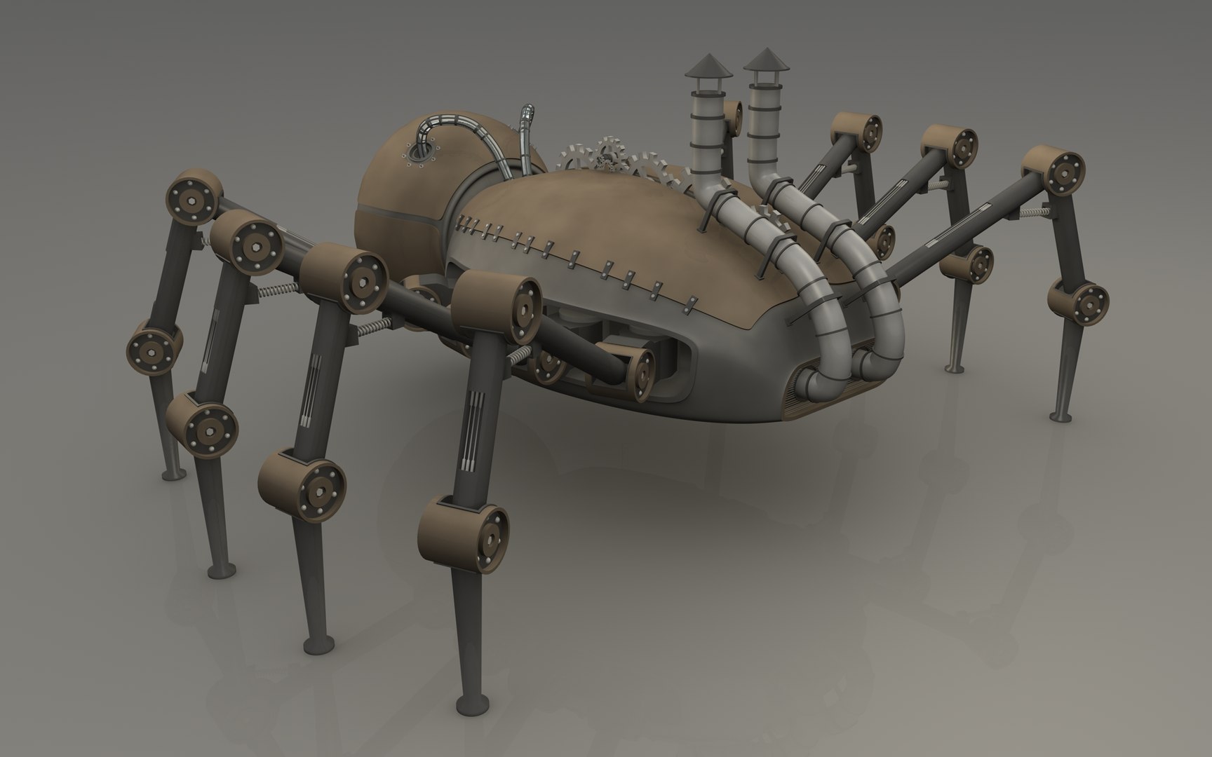 3dsmax Steampunk Spider Robot