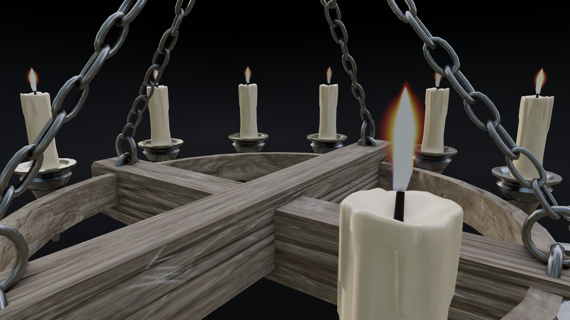 3D Medieval Candle Chandelier Model - TurboSquid 1979492