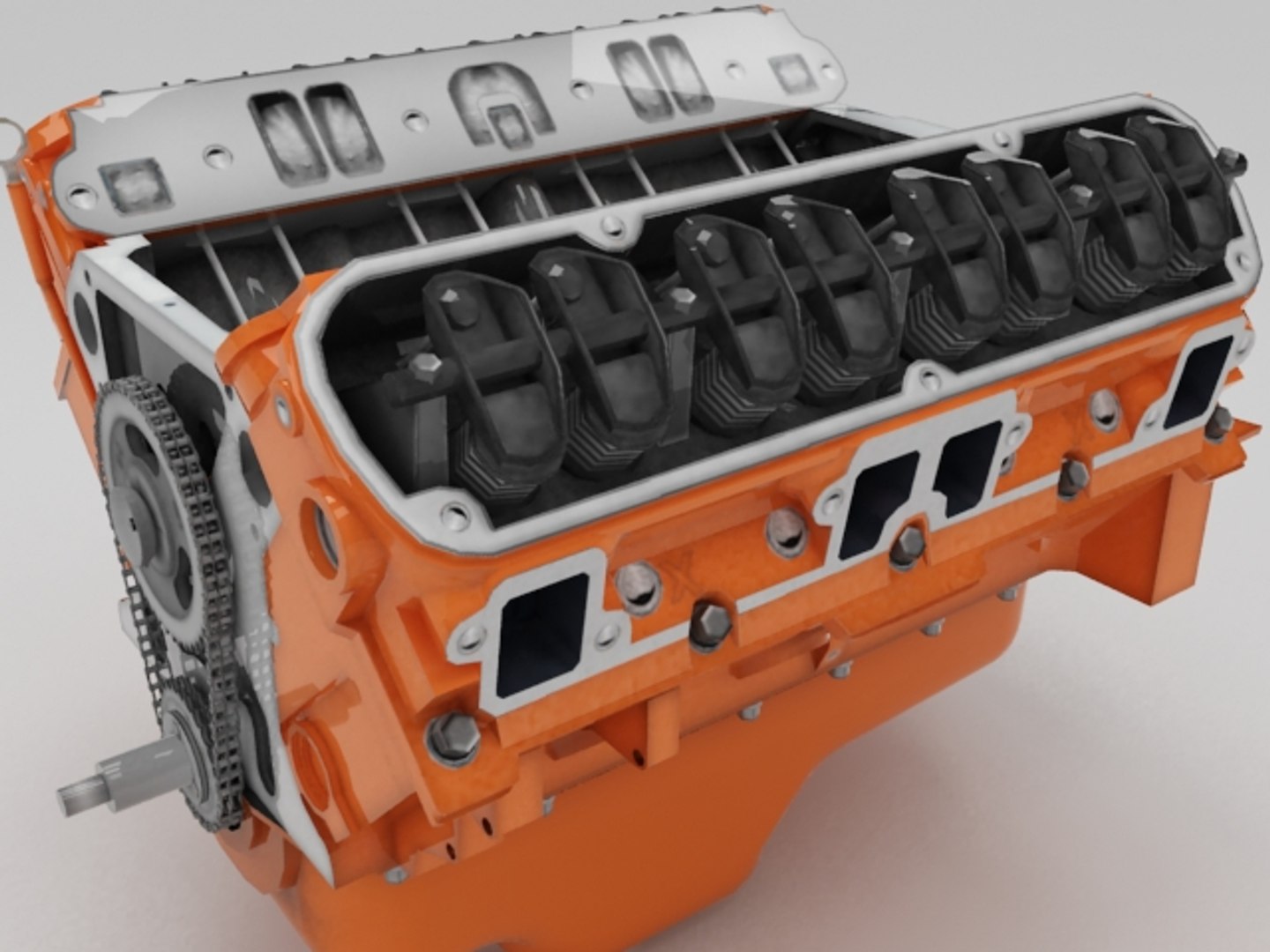 Mopar 340 La Engine 3d Max