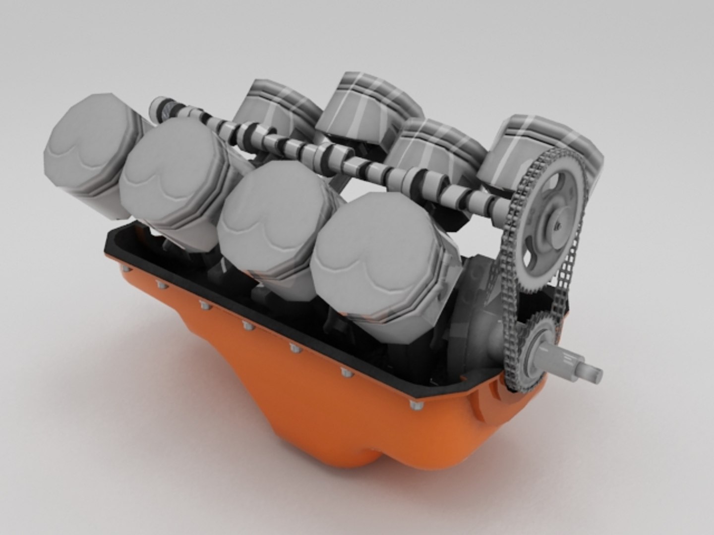 Mopar 340 La Engine 3d Max
