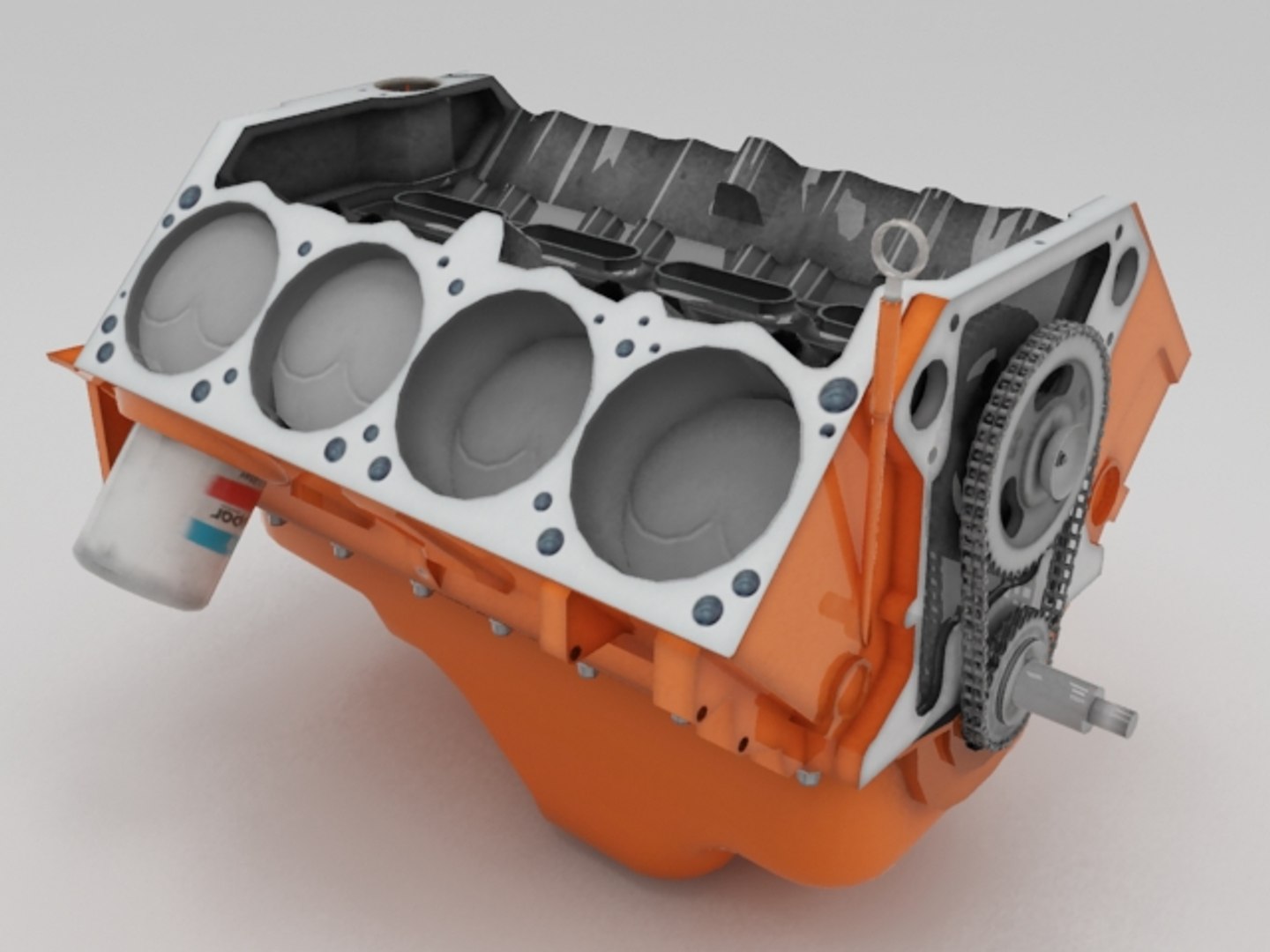 Mopar 340 La Engine 3d Max