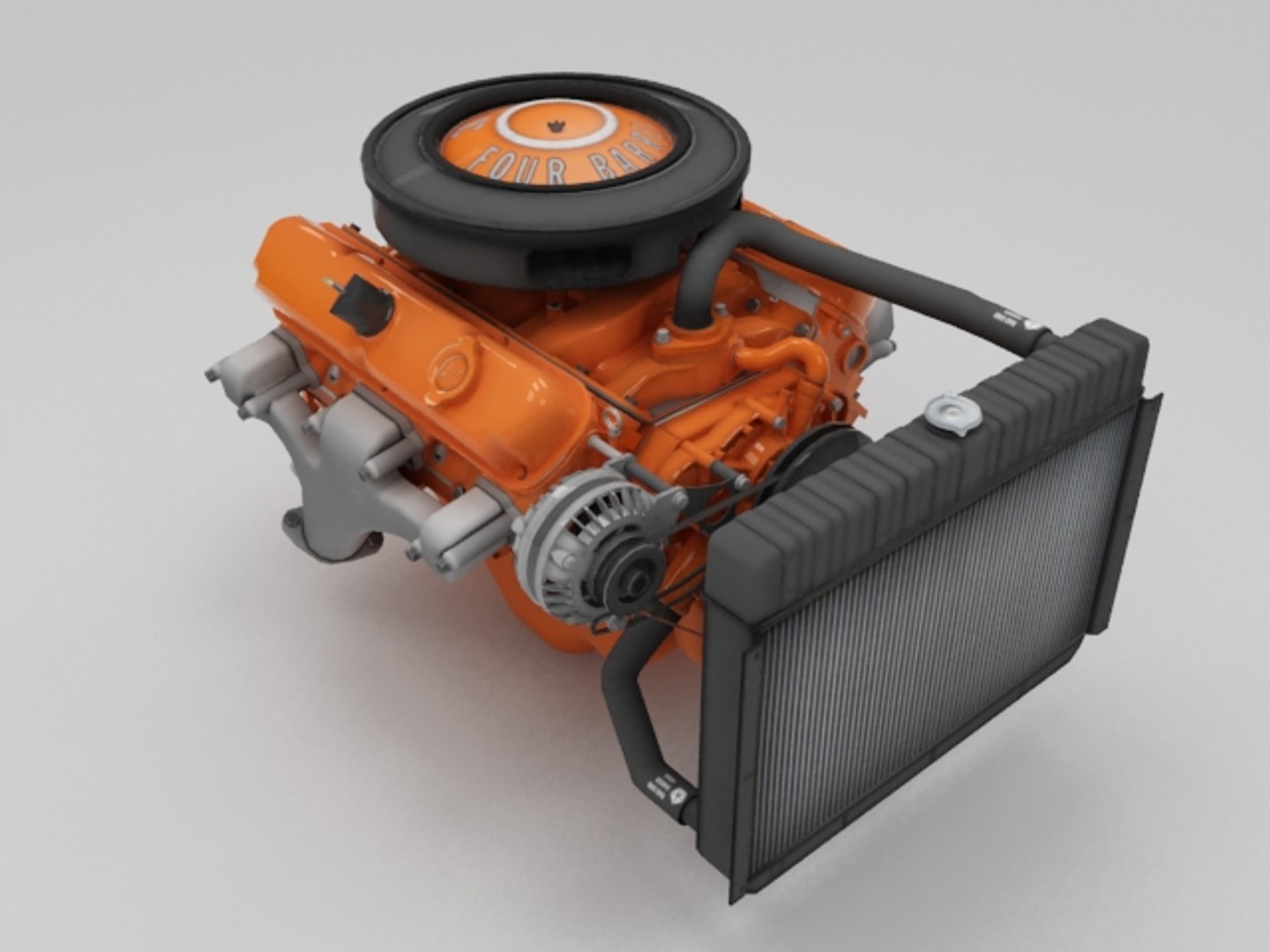 Mopar 340 La Engine 3d Max
