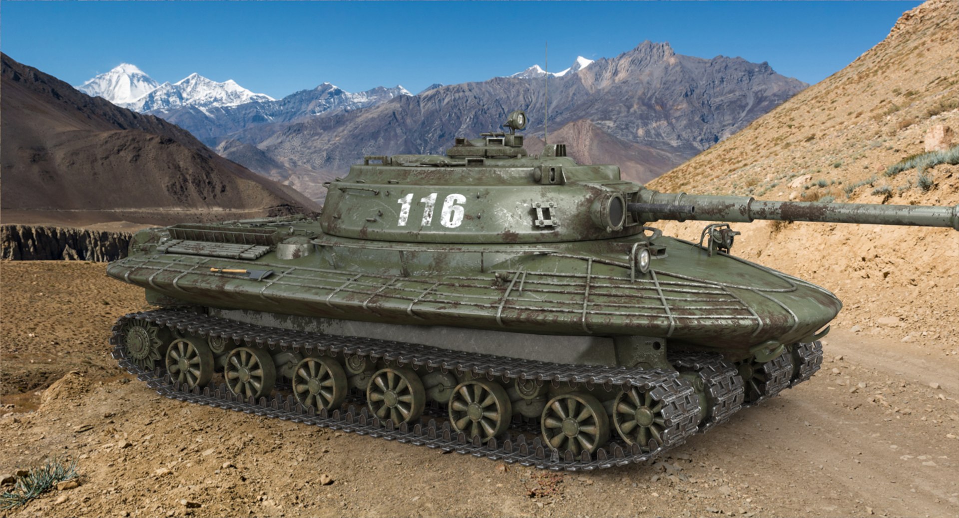 3D Model Tank Object 279 Green - TurboSquid 1648330