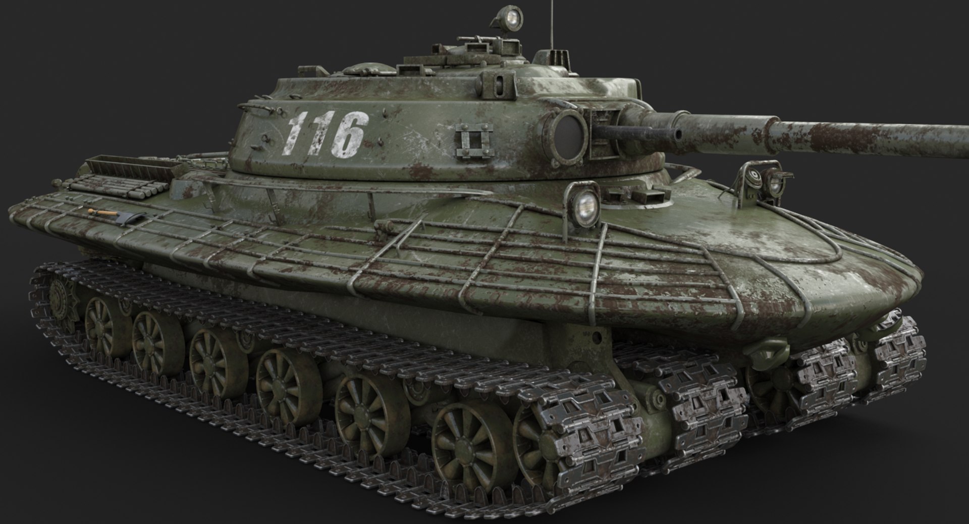 3D Model Tank Object 279 Green - TurboSquid 1648330