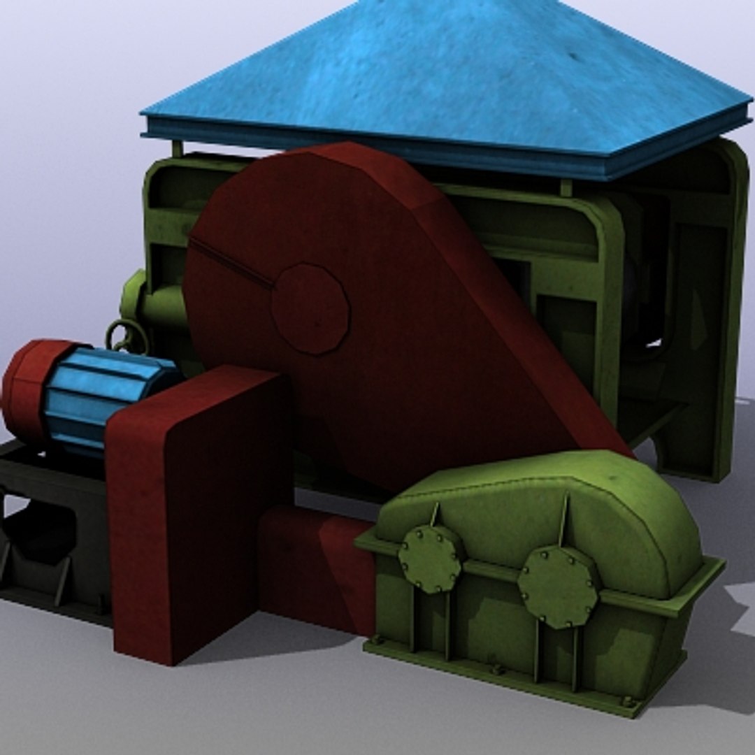 3d Low-poly Industrial Machine Model