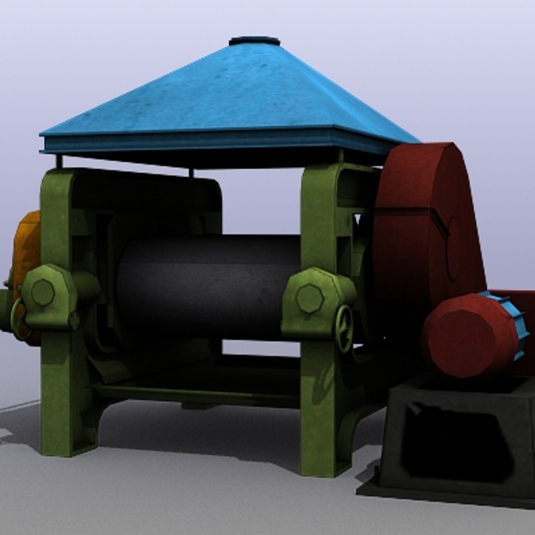 3d Low-poly Industrial Machine Model