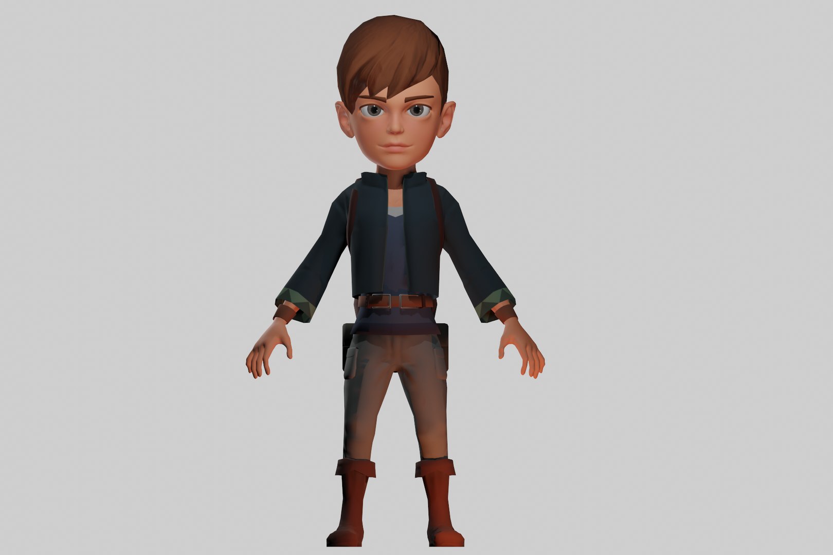Stylized Adventurer Boy Cartoon Character 3D Model - TurboSquid 1724950