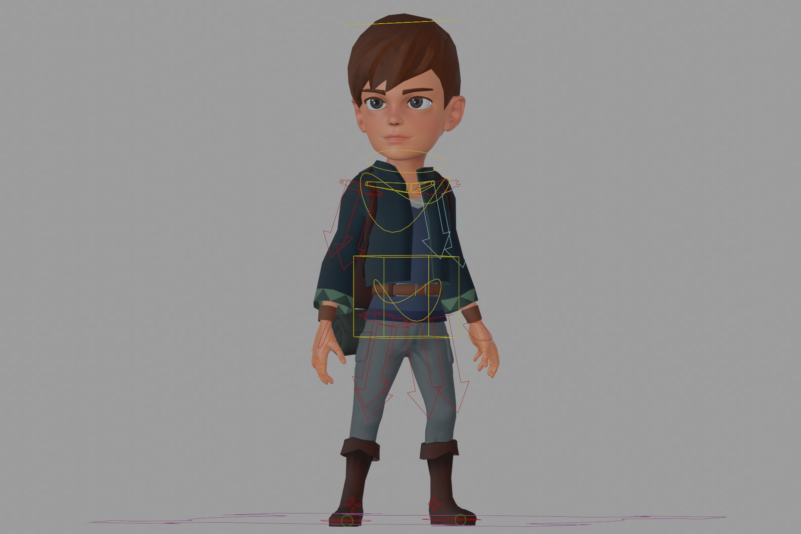 Stylized Adventurer Boy Cartoon Character 3D Model - TurboSquid 1724950