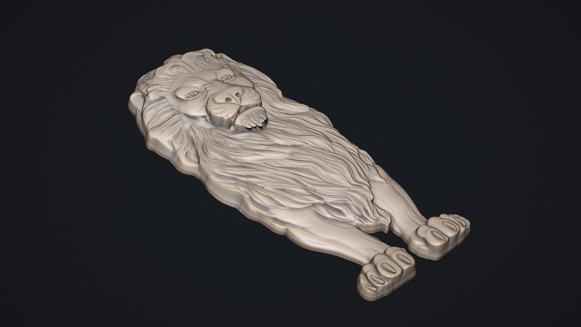 Lion Bas-relief 3D model - TurboSquid 2092511