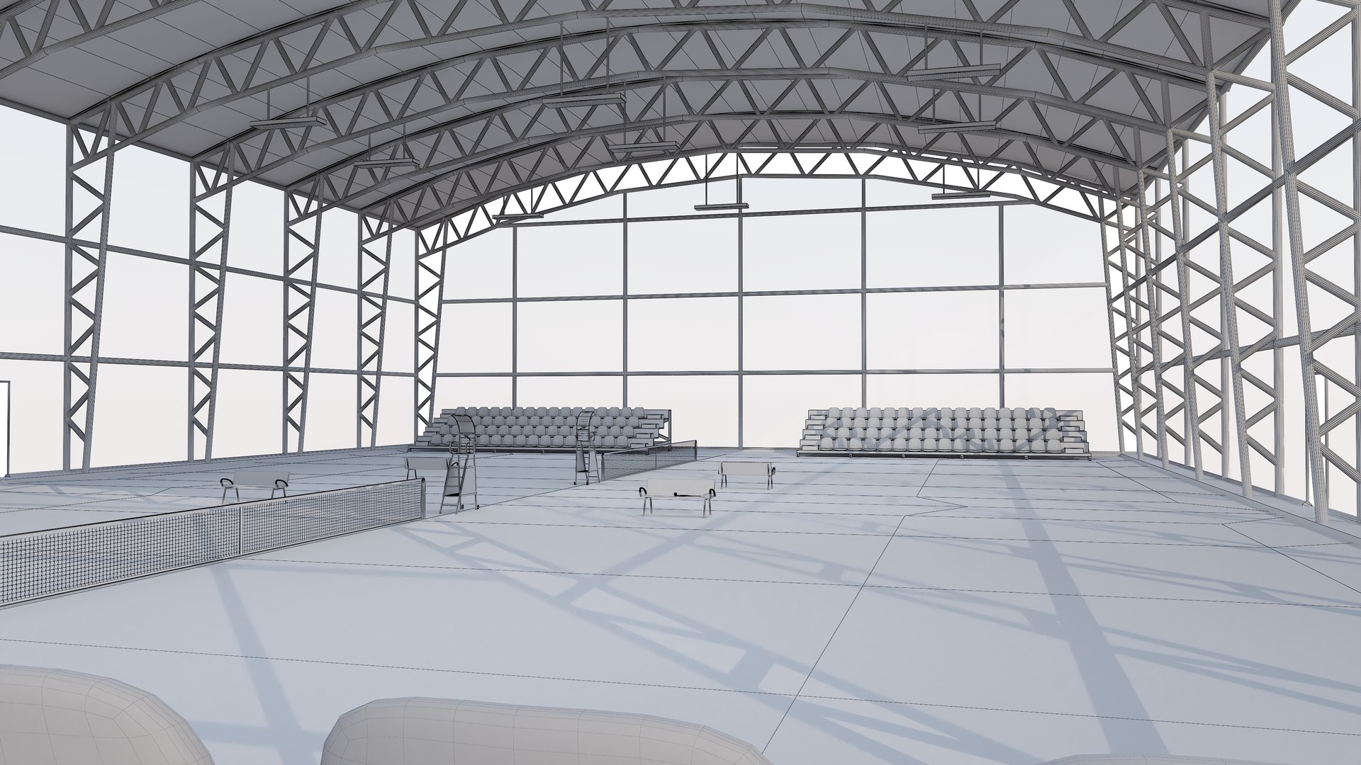 Indoor Tennis Courts 3D Model - TurboSquid 2305819