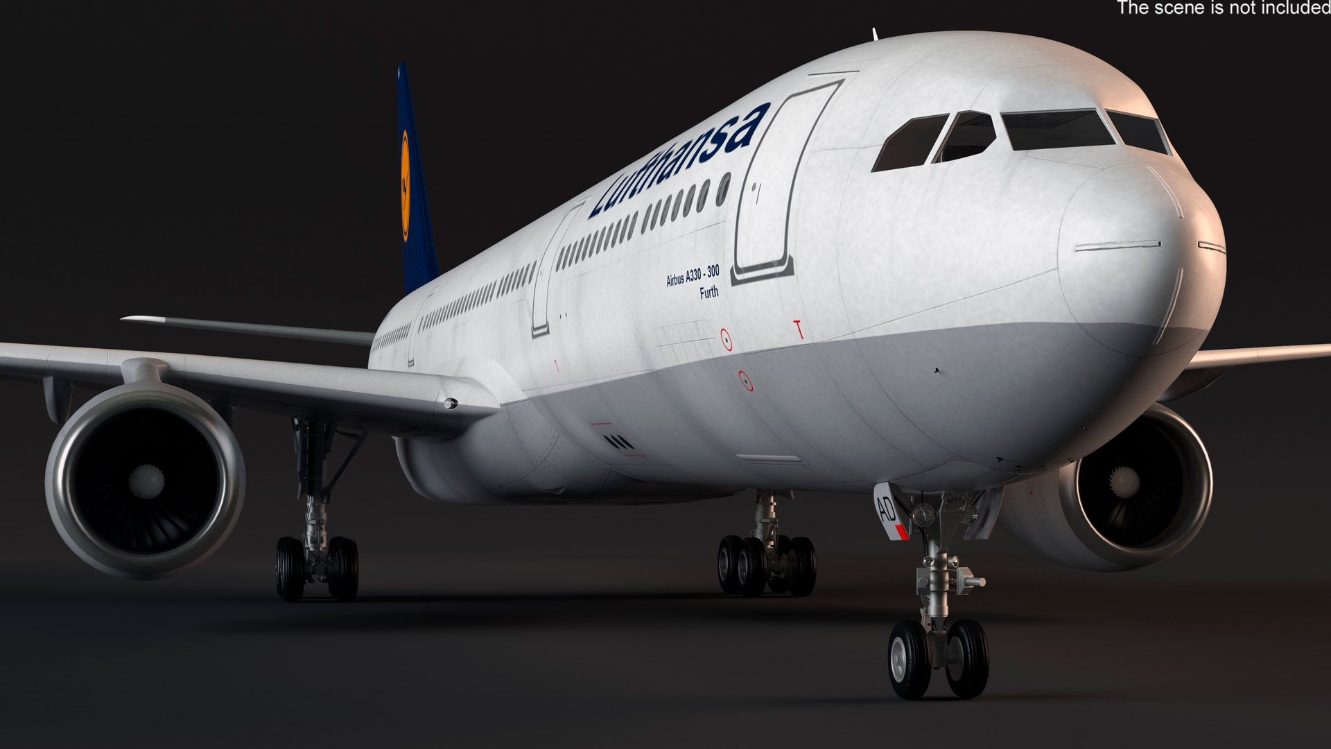 3D Model Lufthansa Airbus A330-300 Rigged For Maya - TurboSquid 2280723