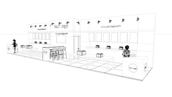 Exhibition stand 3D model - TurboSquid 1629490