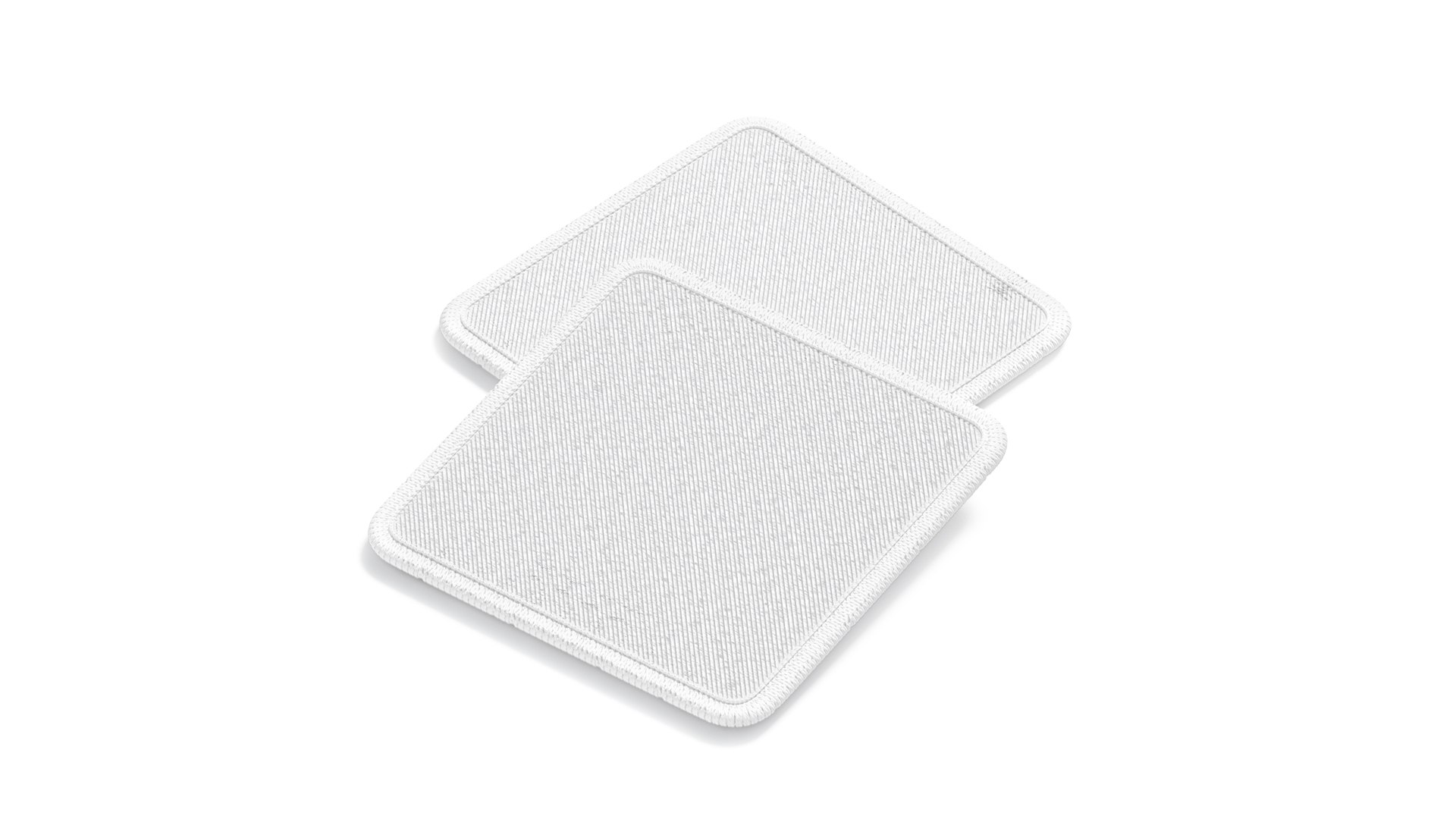 White Square Embroidered Patch Stack - Lying Embroidery Quadratic Badge ...