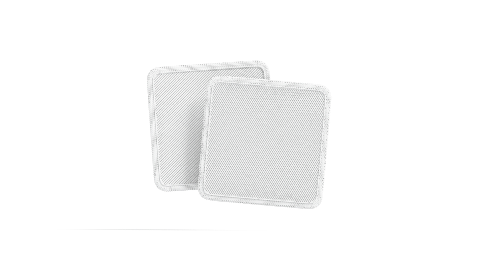 White Square Embroidered Patch Stack - Lying Embroidery Quadratic Badge ...