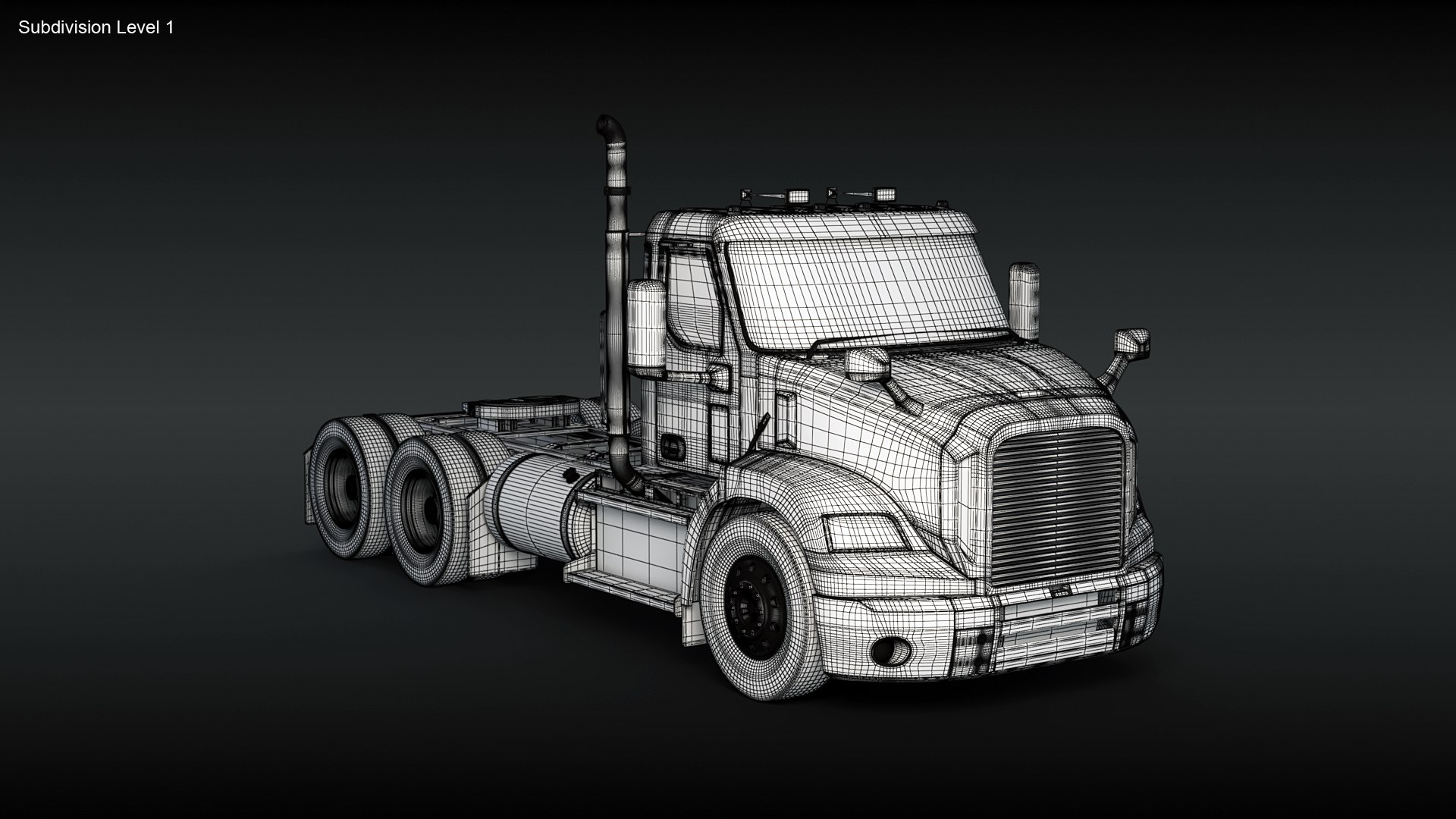 Generic Semi Truck and Low Loader Trailer with Bulldozer 3D ...