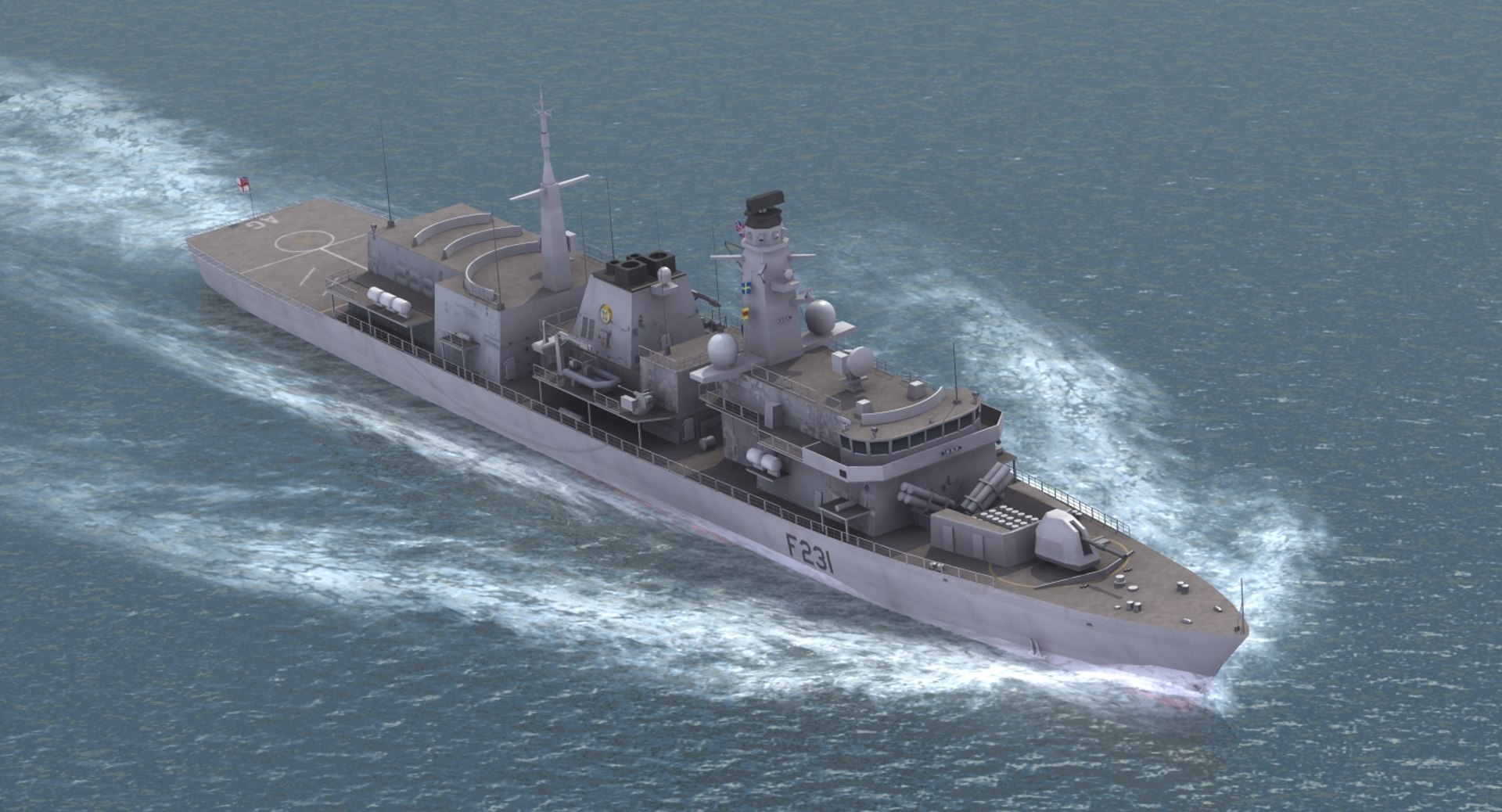 Type23 Frigate Duke Class 3d Max