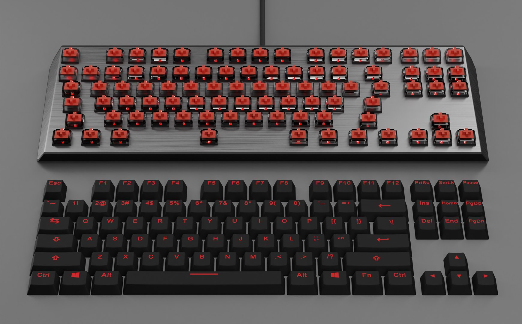Mechanical Keyboard Coolermaster Metal Base Red Switches Model ...