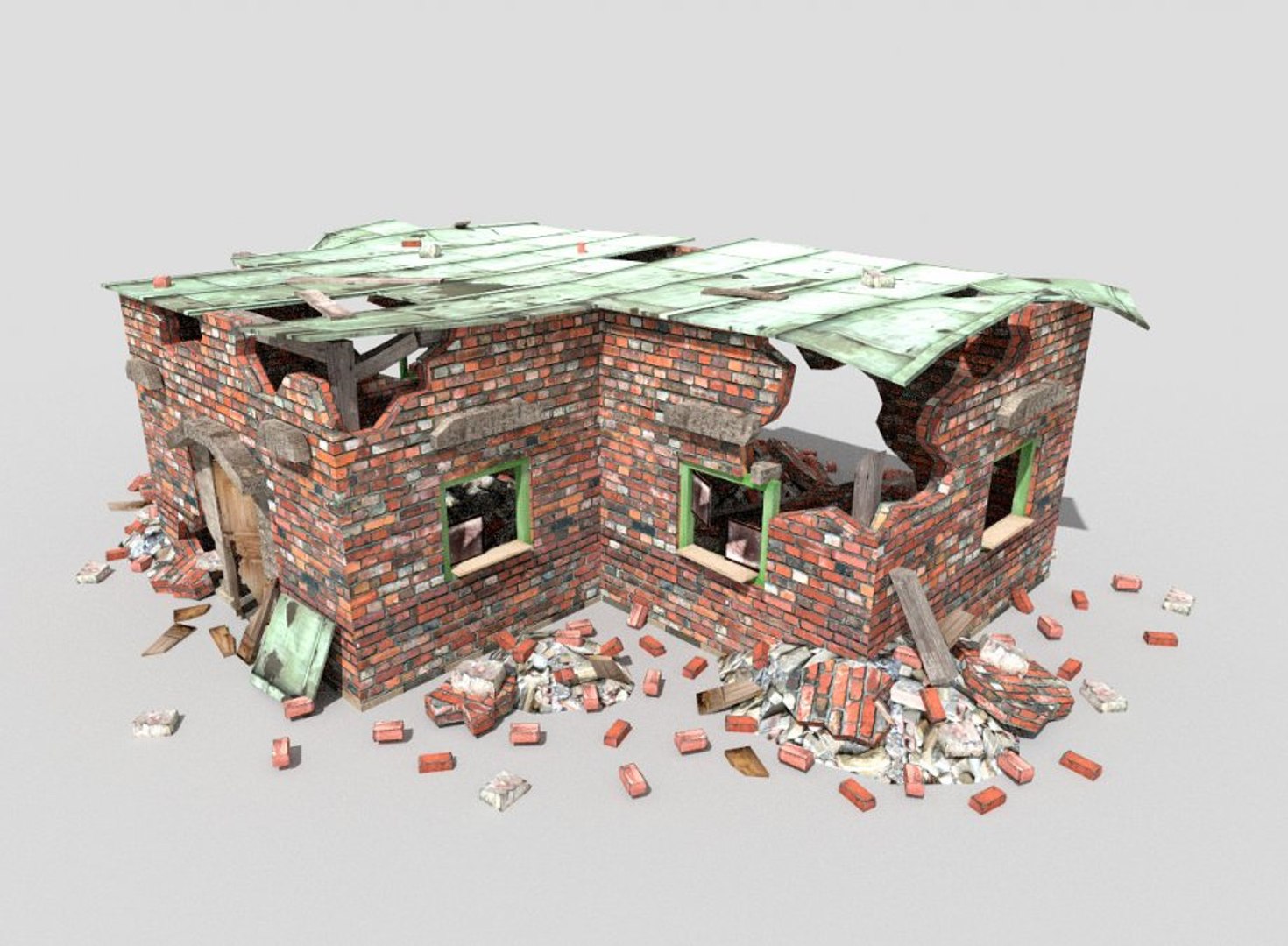 Destroyed Building 3d Model