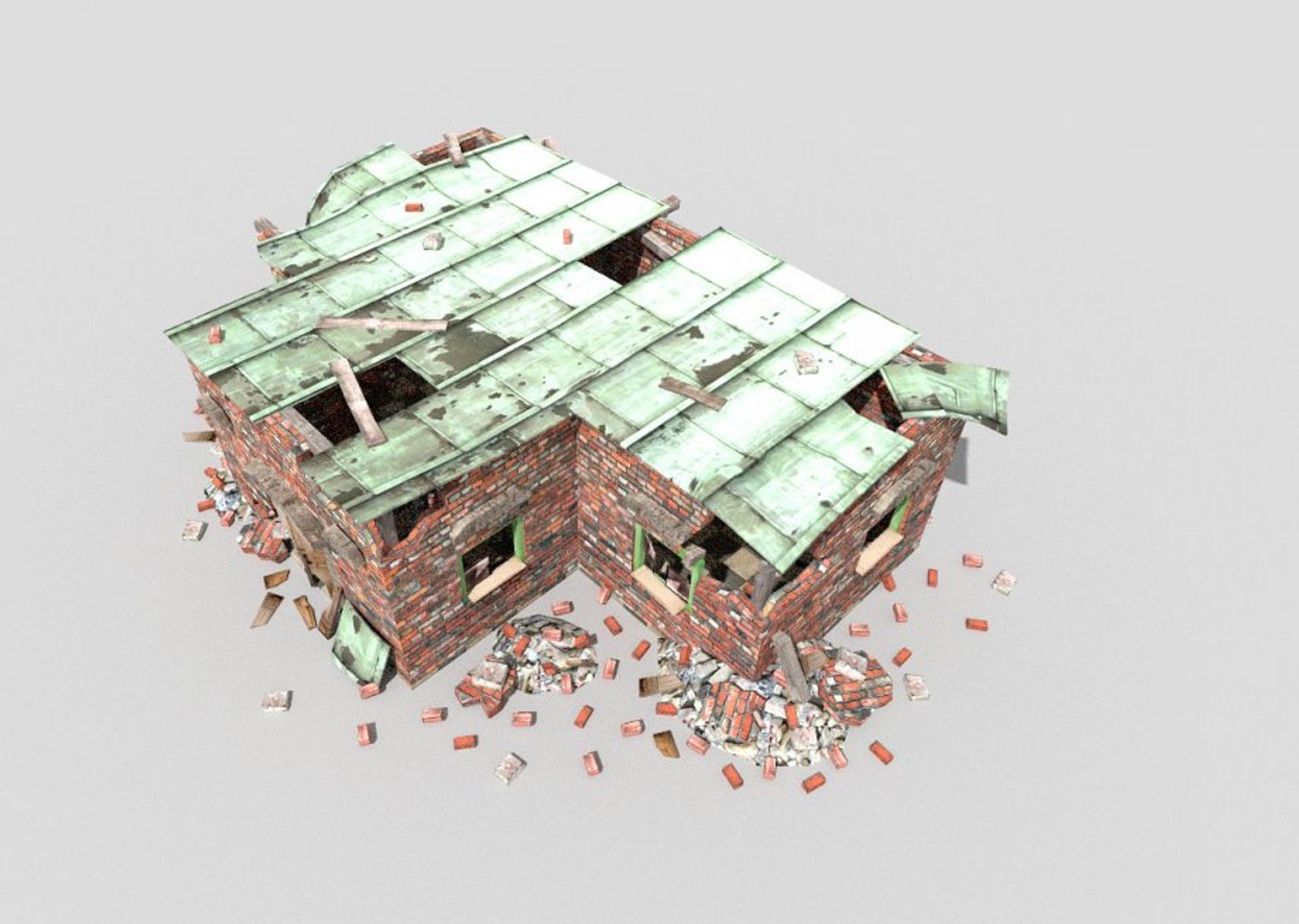 Destroyed Building 3d Model