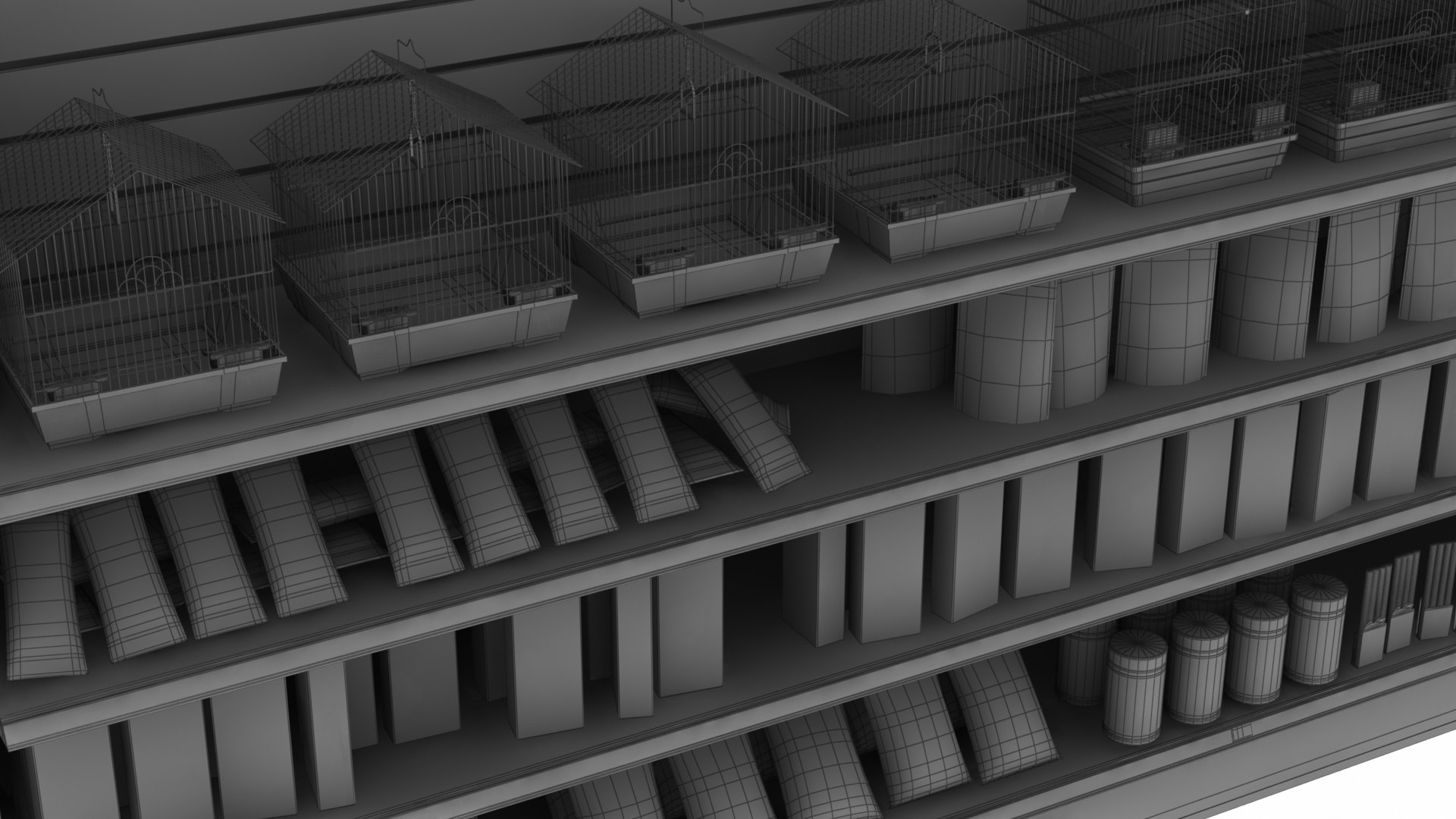 Pet Shop - Bird Food And Cages 3D Model - TurboSquid 1782405
