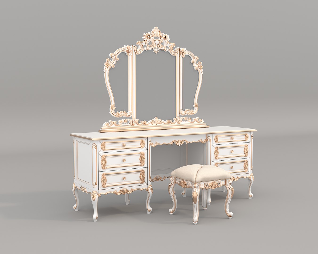 Classic European Style Dressing Table 26 3D Model - TurboSquid 2326632