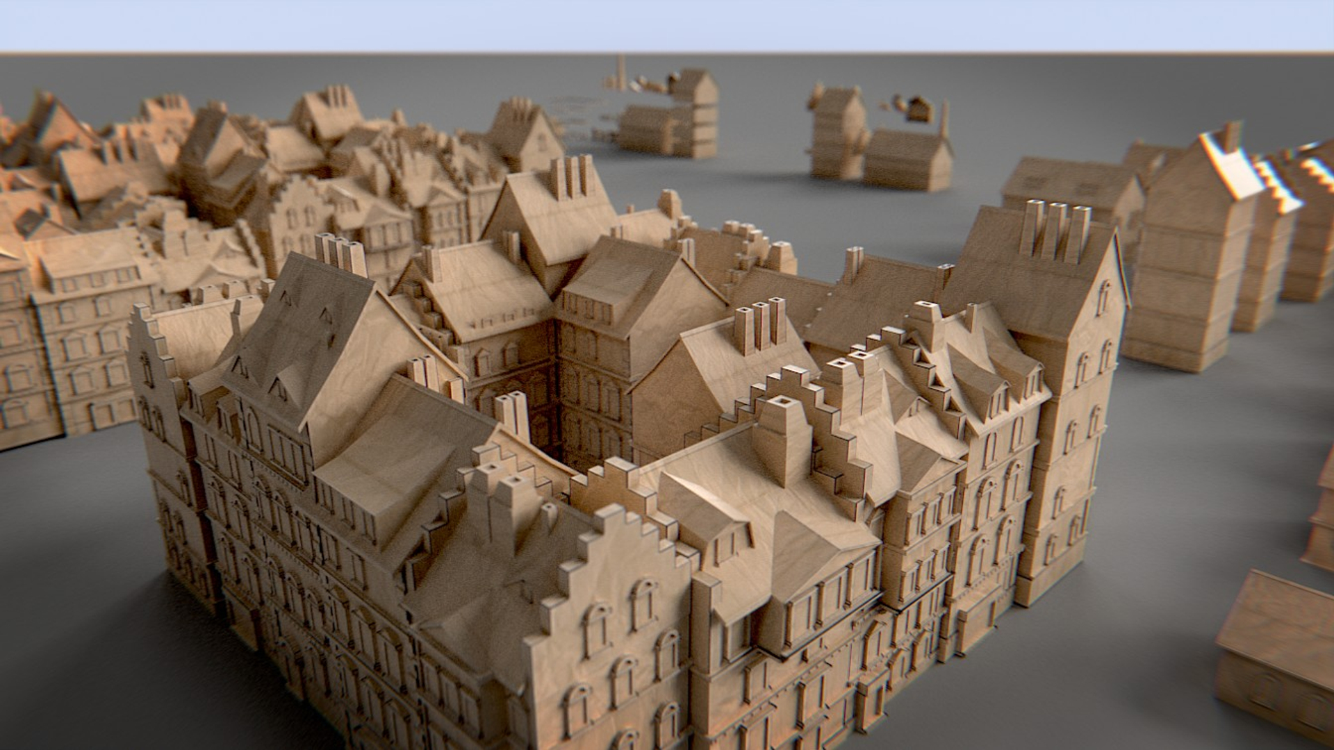 paper buildings kit cityscapes 3d obj