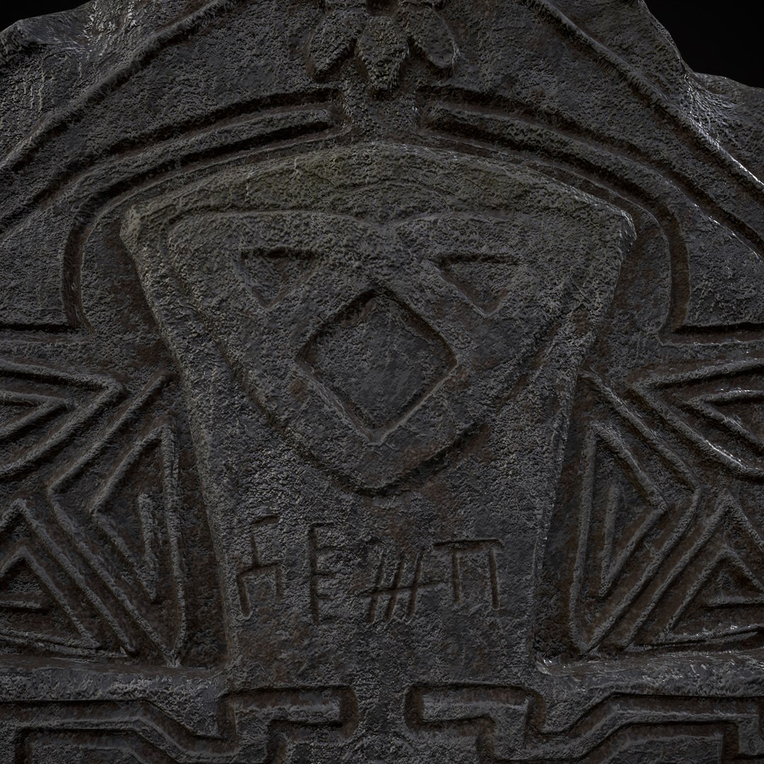 3D Model Knotted Engraved Cross Standard Gravestone - TurboSquid 2010656