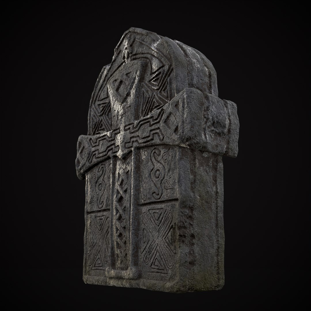 3D Model Knotted Engraved Cross Standard Gravestone - TurboSquid 2010656