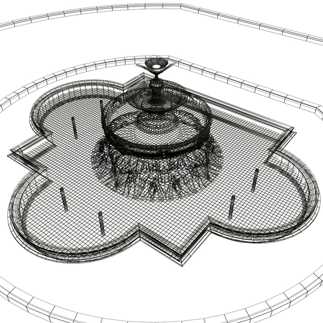 3d Fountain Modelled Model