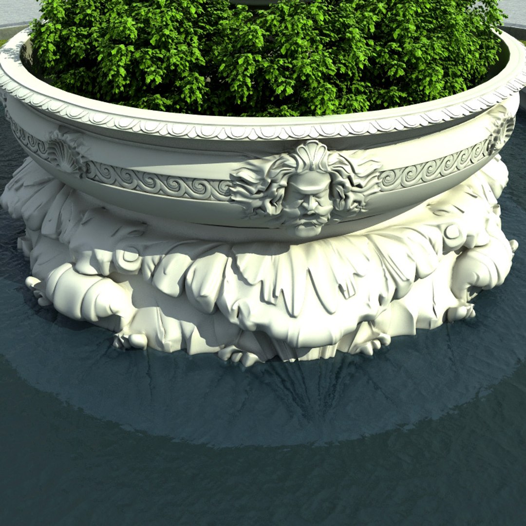 3d Fountain Modelled Model