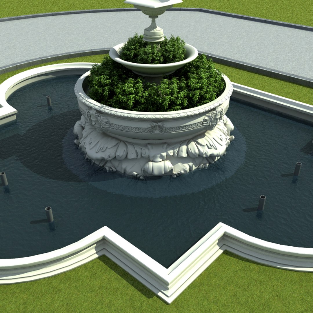 3d Fountain Modelled Model