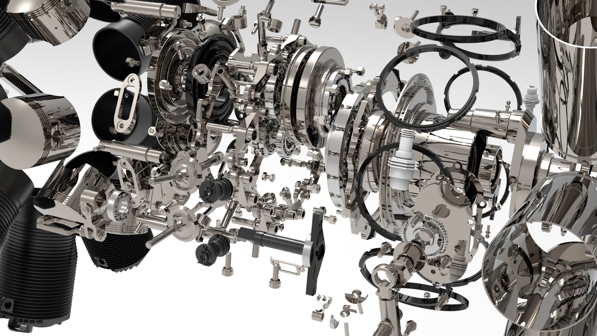 Bleriot Engine Le Rhone Engine 3D - TurboSquid 1946438