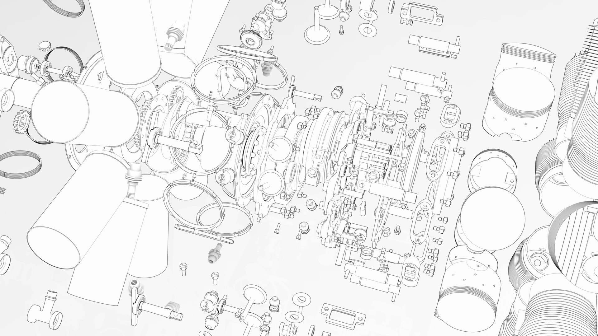 Bleriot Engine Le Rhone Engine 3D - TurboSquid 1946438