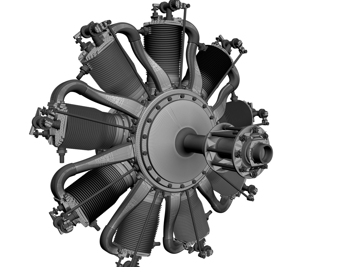 Bleriot Engine Le Rhone Engine 3D - TurboSquid 1946438