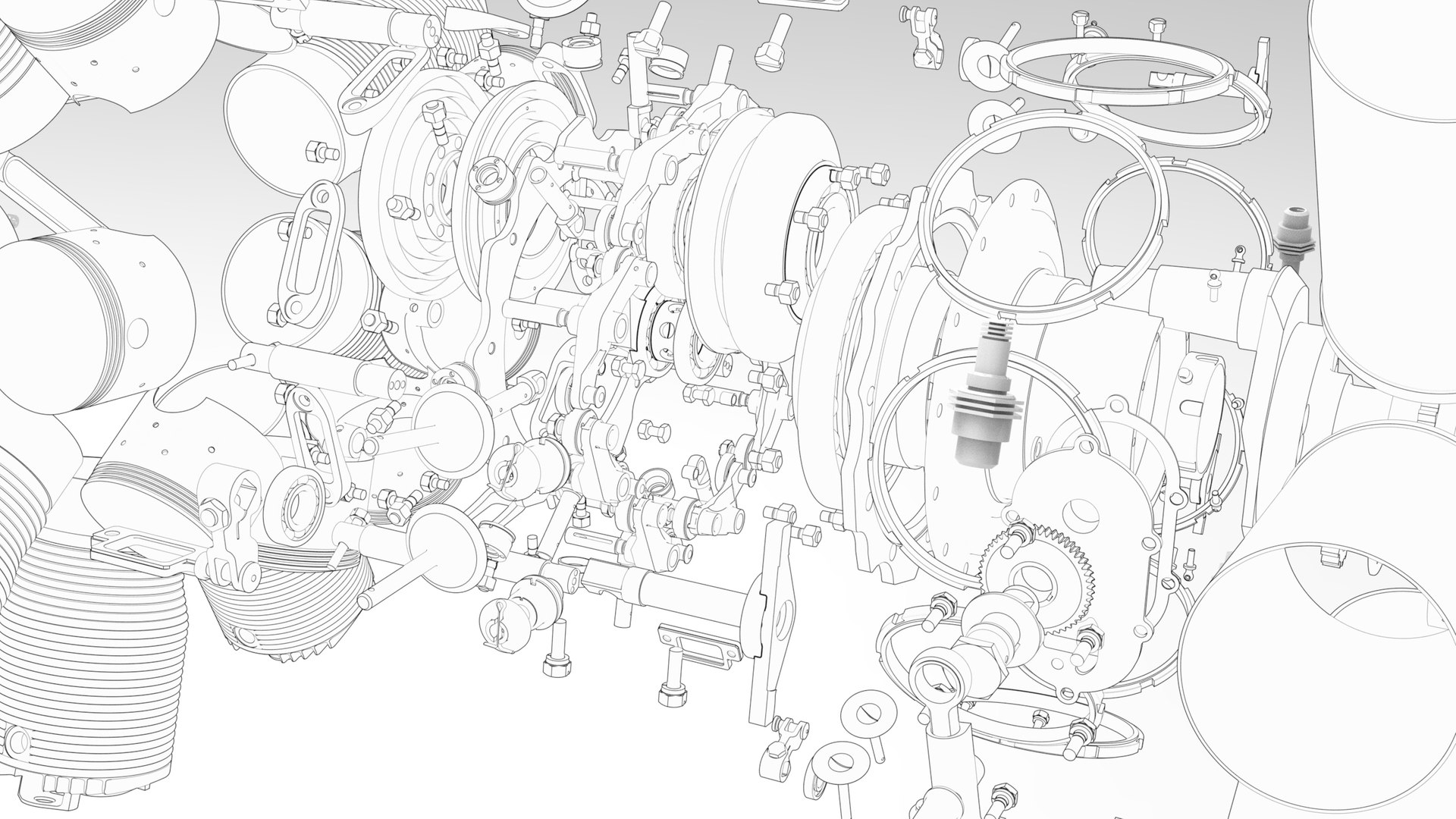 Bleriot Engine Le Rhone Engine 3D - TurboSquid 1946438