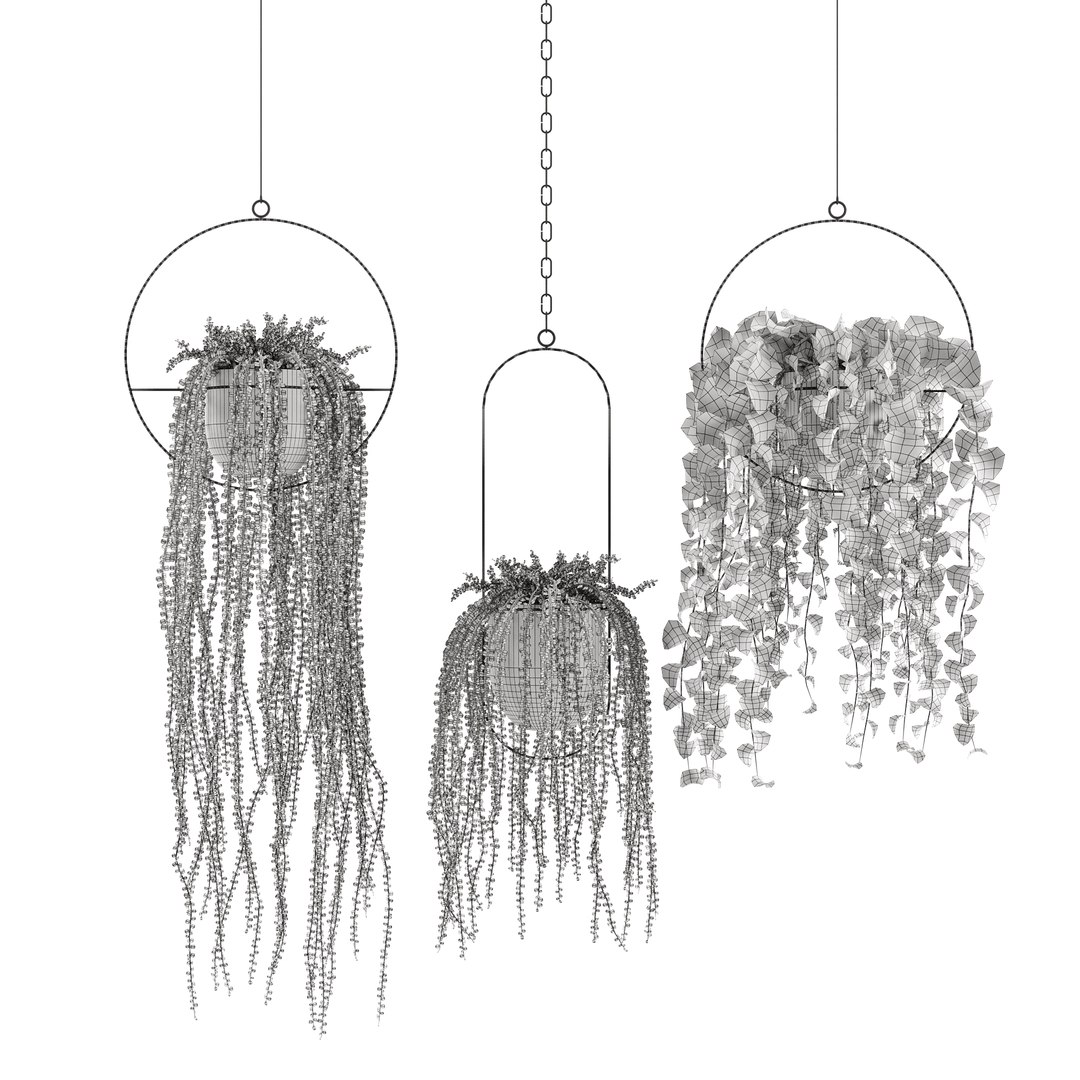 3D Set 3 Halo Meta Hanging Planter Model - TurboSquid 2096211