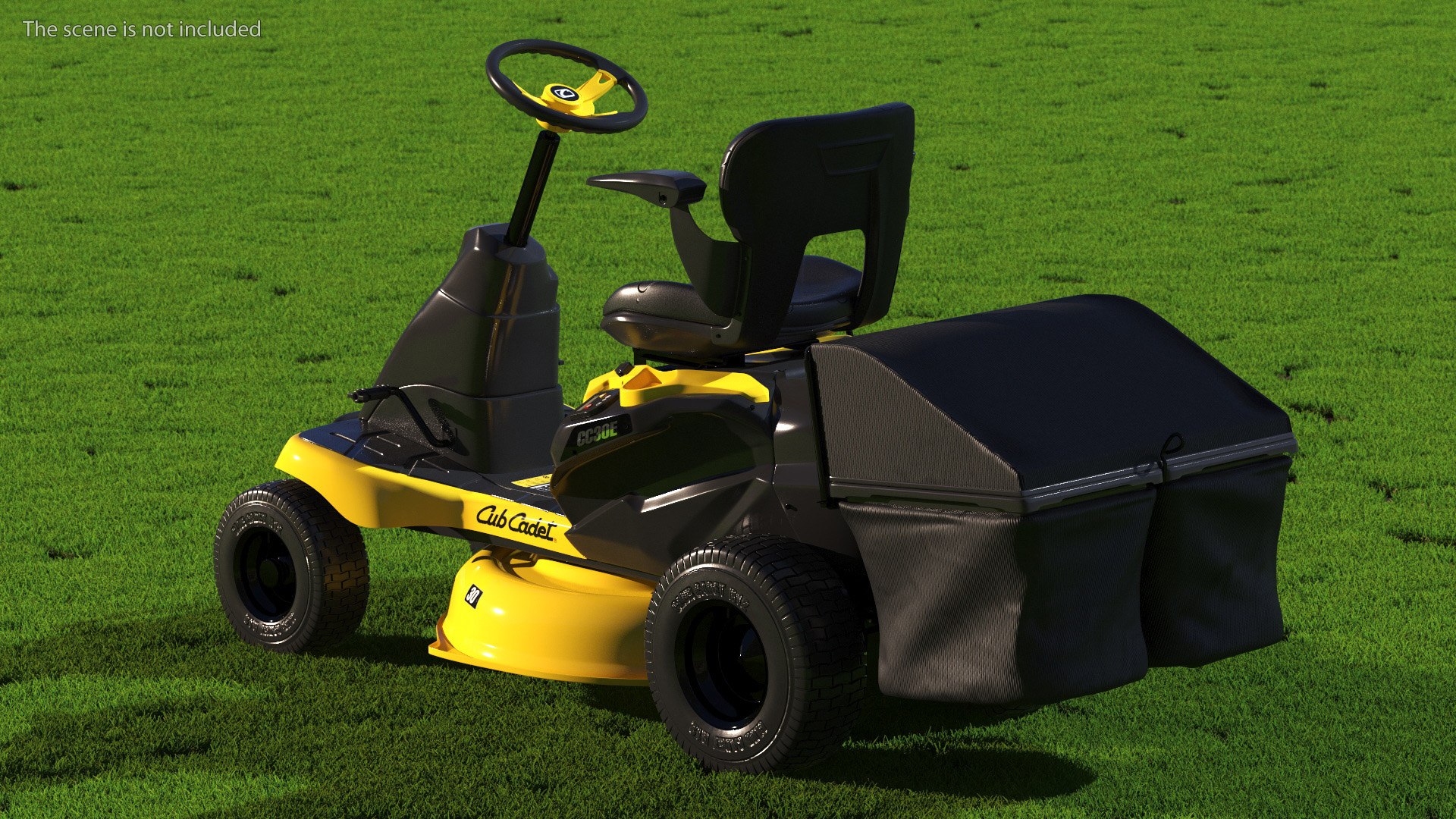Electric Riding Lawn Mower With Bagger Cub Cadet CC30E Rigged For Maya ...