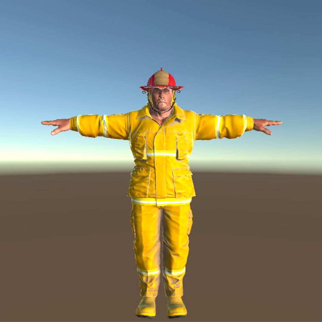 3d model man fireman