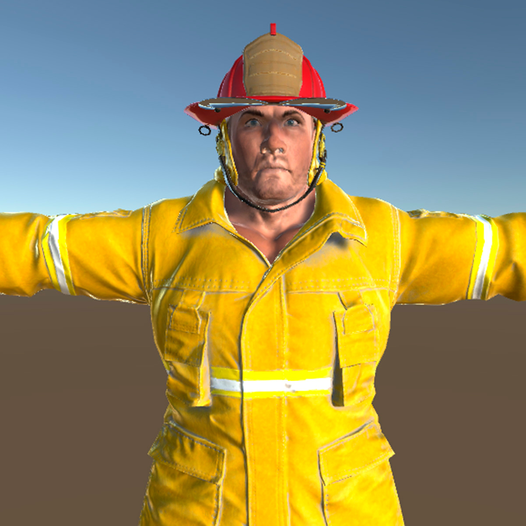 3d model man fireman