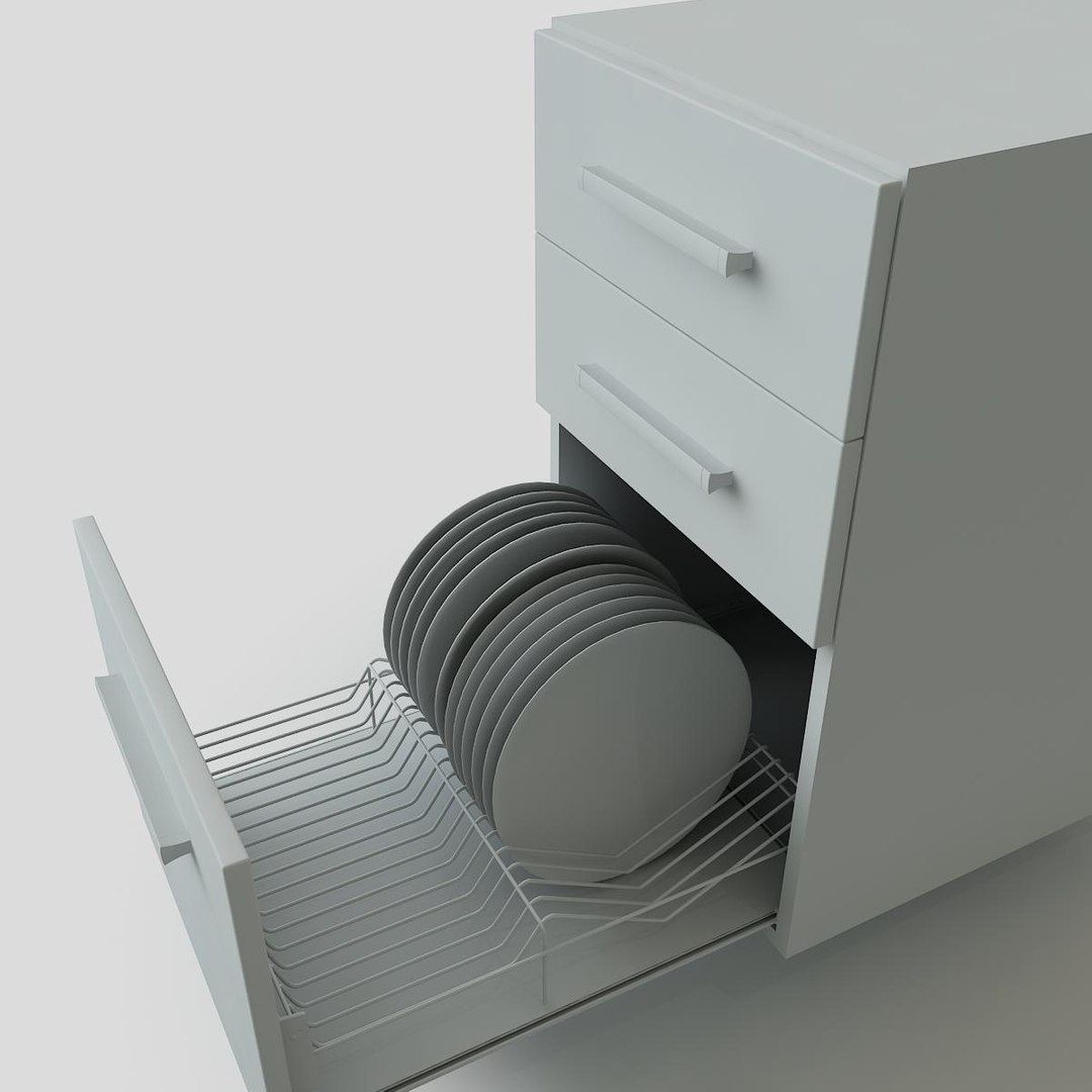 3d Plate Rack Drawer Model