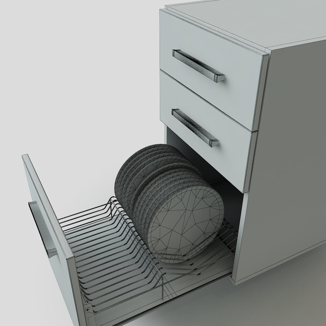3d Plate Rack Drawer Model