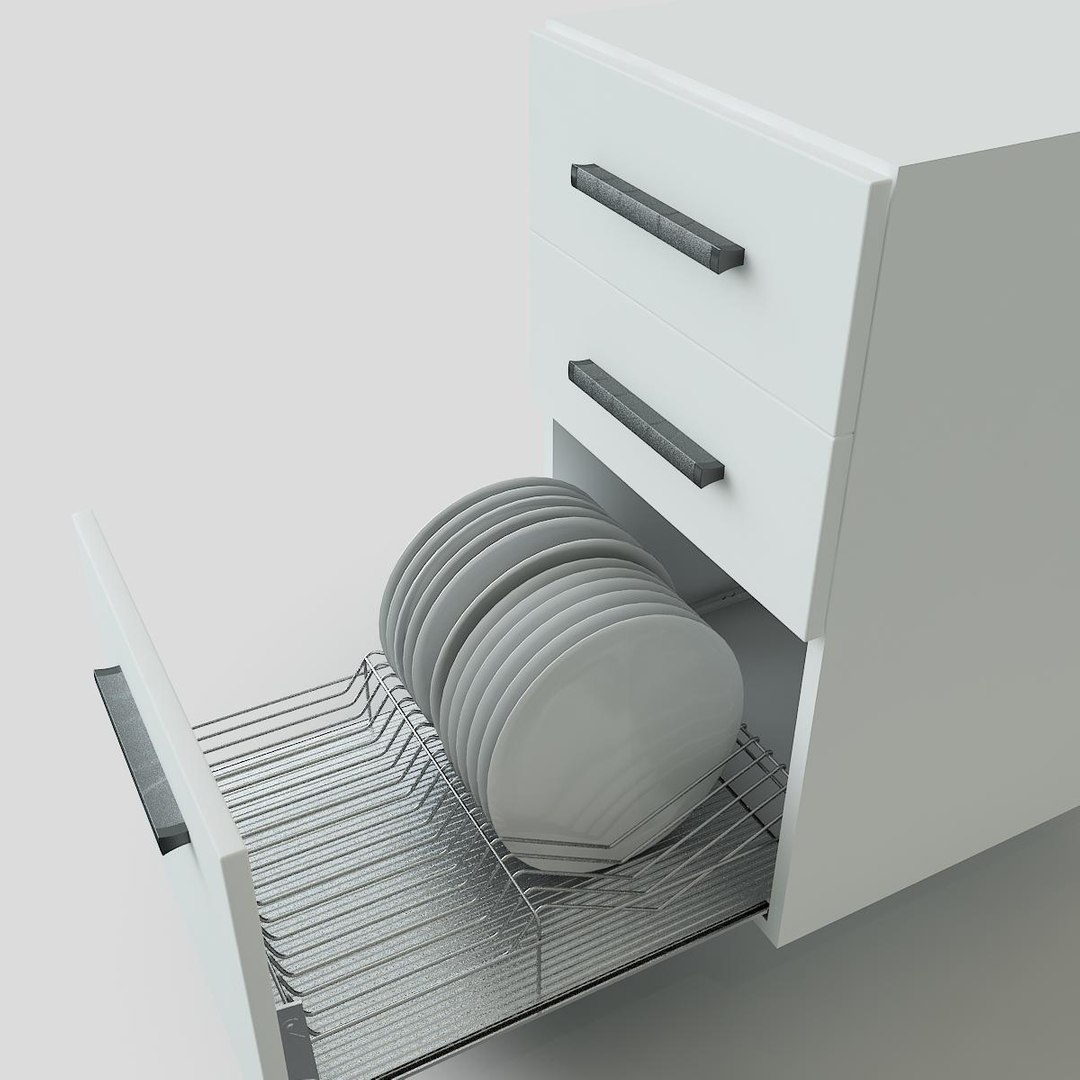 3d Plate Rack Drawer Model
