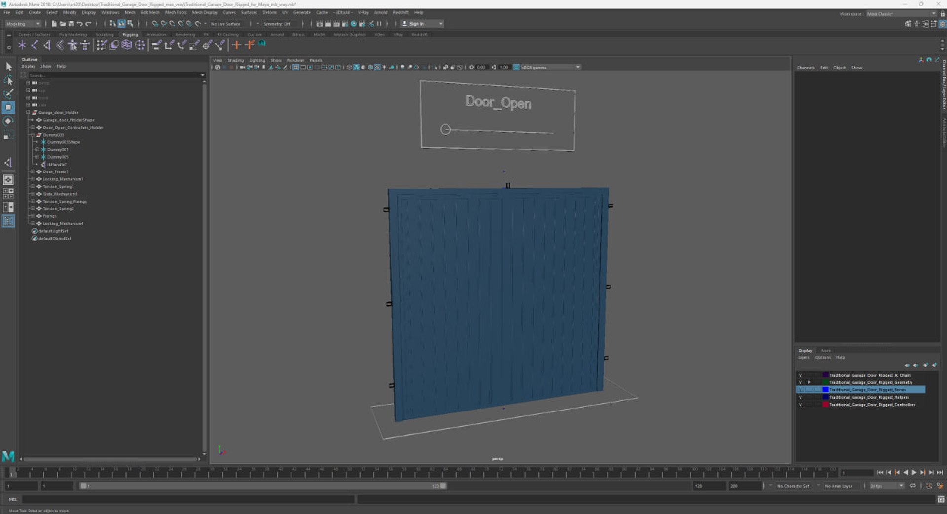 3D Traditional Garage Door Rigged For Maya - TurboSquid 2345959
