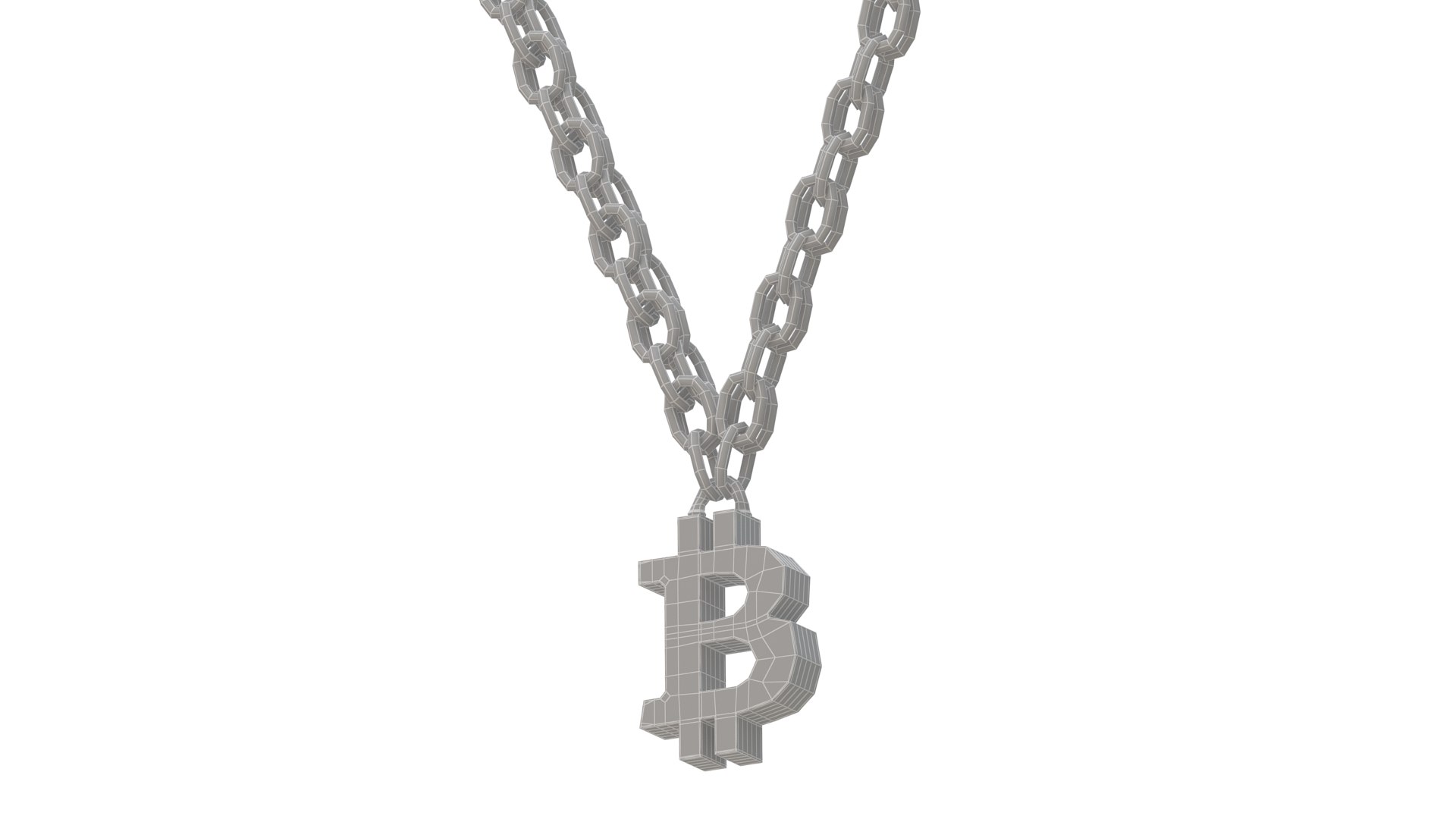 3D Model Bitcoin Gold Pendant Necklace 01 - TurboSquid 2238852