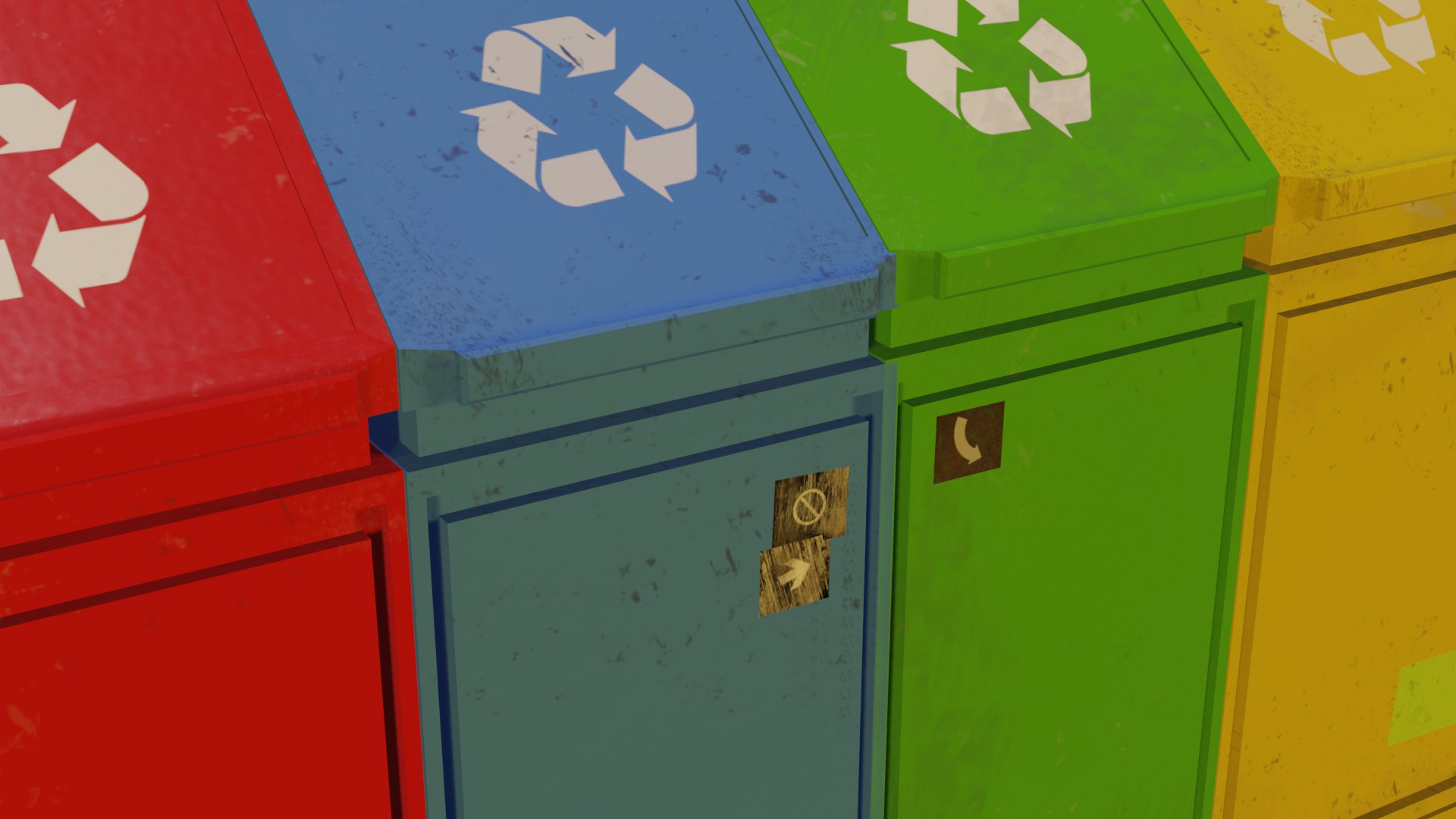 3D GARBAGE SORTING WASTE COLLECTION ENVIRONMENT Low-poly Model Low-poly ...