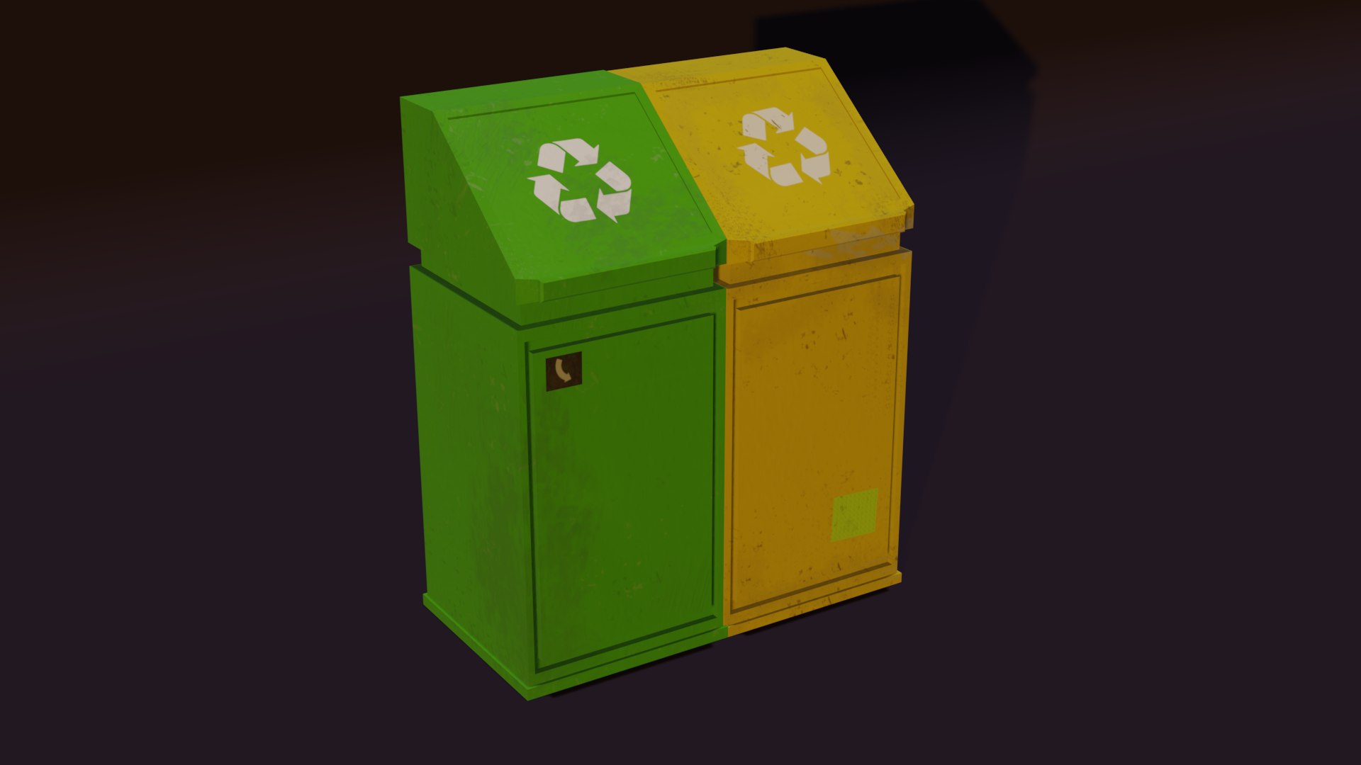 3D GARBAGE SORTING WASTE COLLECTION ENVIRONMENT Low-poly Model Low-poly ...