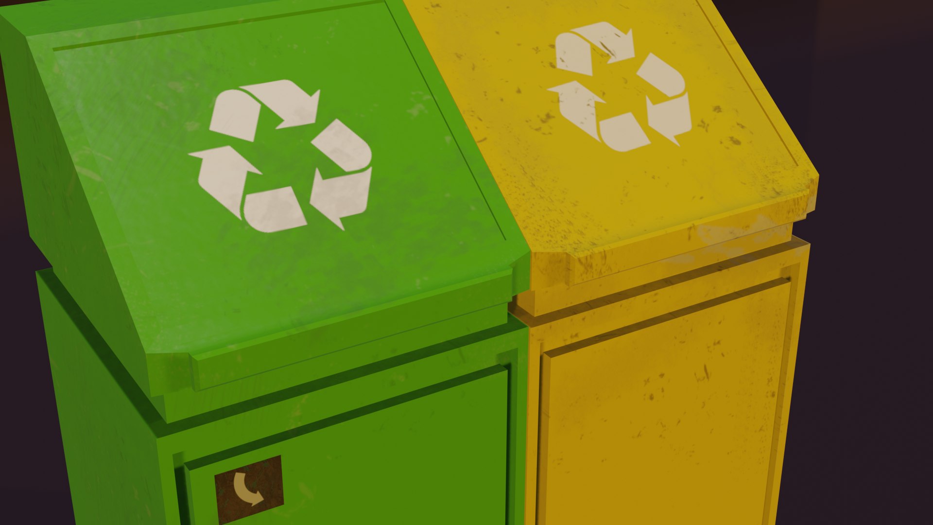 3D GARBAGE SORTING WASTE COLLECTION ENVIRONMENT Low-poly Model Low-poly ...